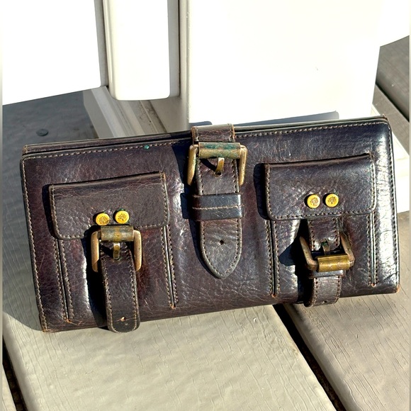 Mulberry | Bags | Mulberry Roxanne Brown Leather Wallet Vintage | Poshmark